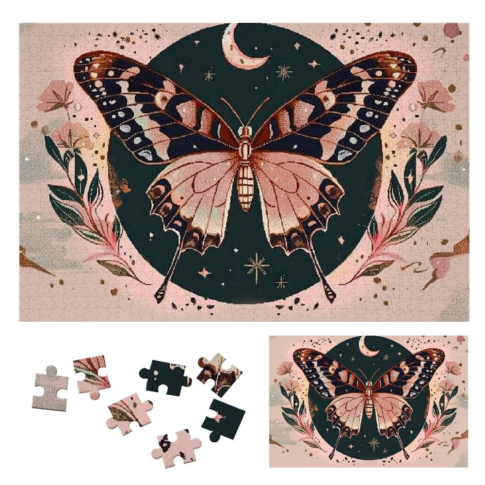 Shiartex Butterfly Stars Crescent Wooden Jigsaw Puzzle for Adults and ...