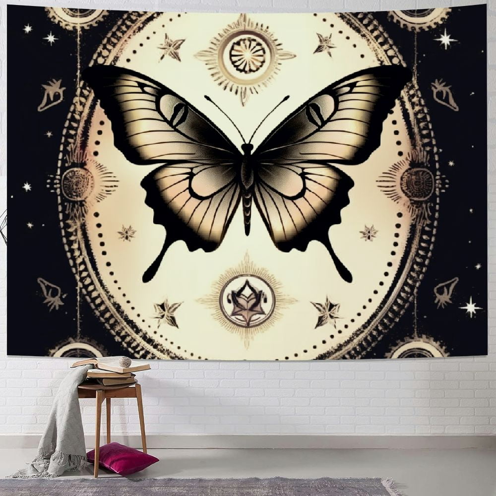 Shiartex Butterfly Tapestry for Bedroom Aesthetic Small Boho Flower ...
