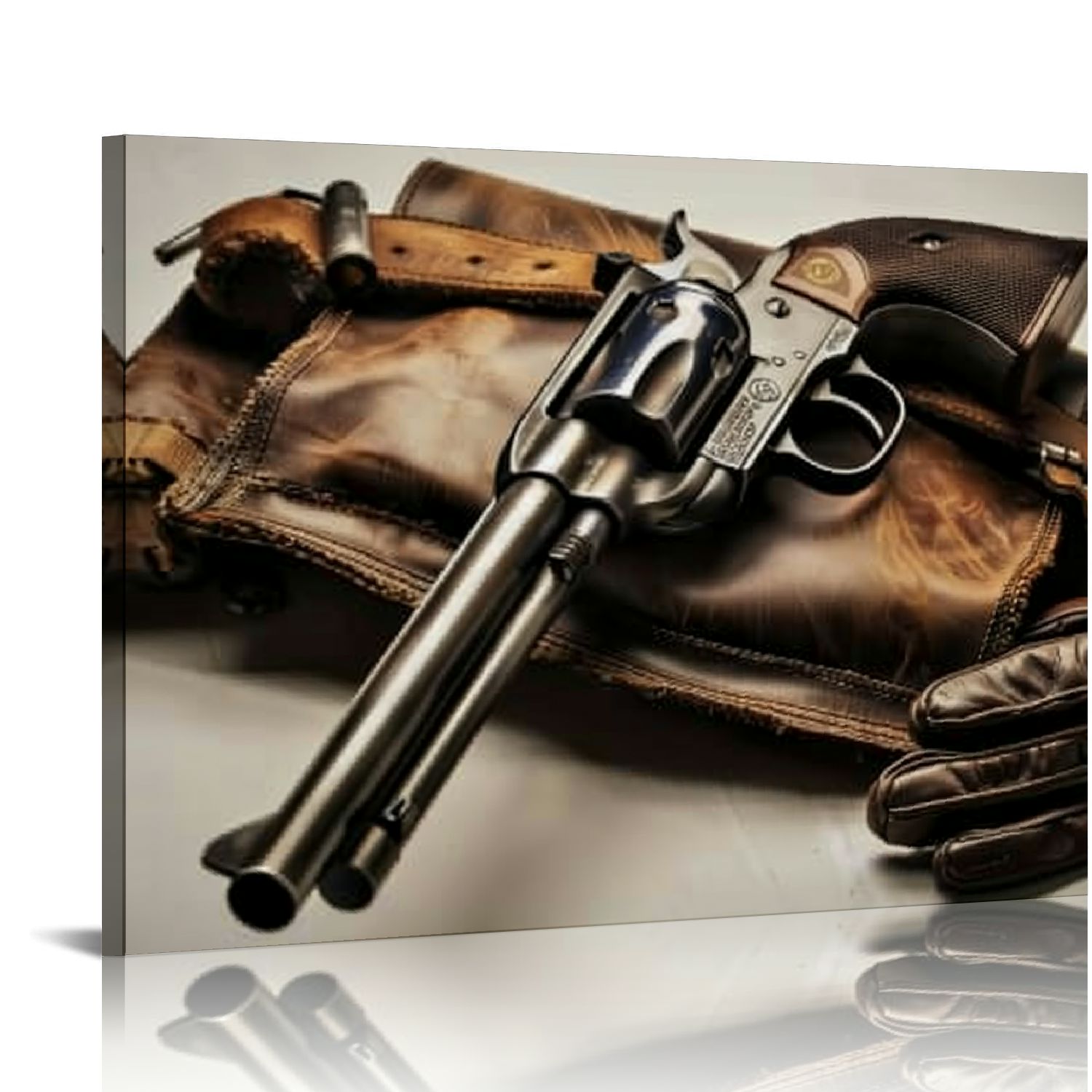 Shiartex Canvas Wall Art Framed Western Decor Cowboy Hat Boot Saddle Leather Rancher Vintage ...