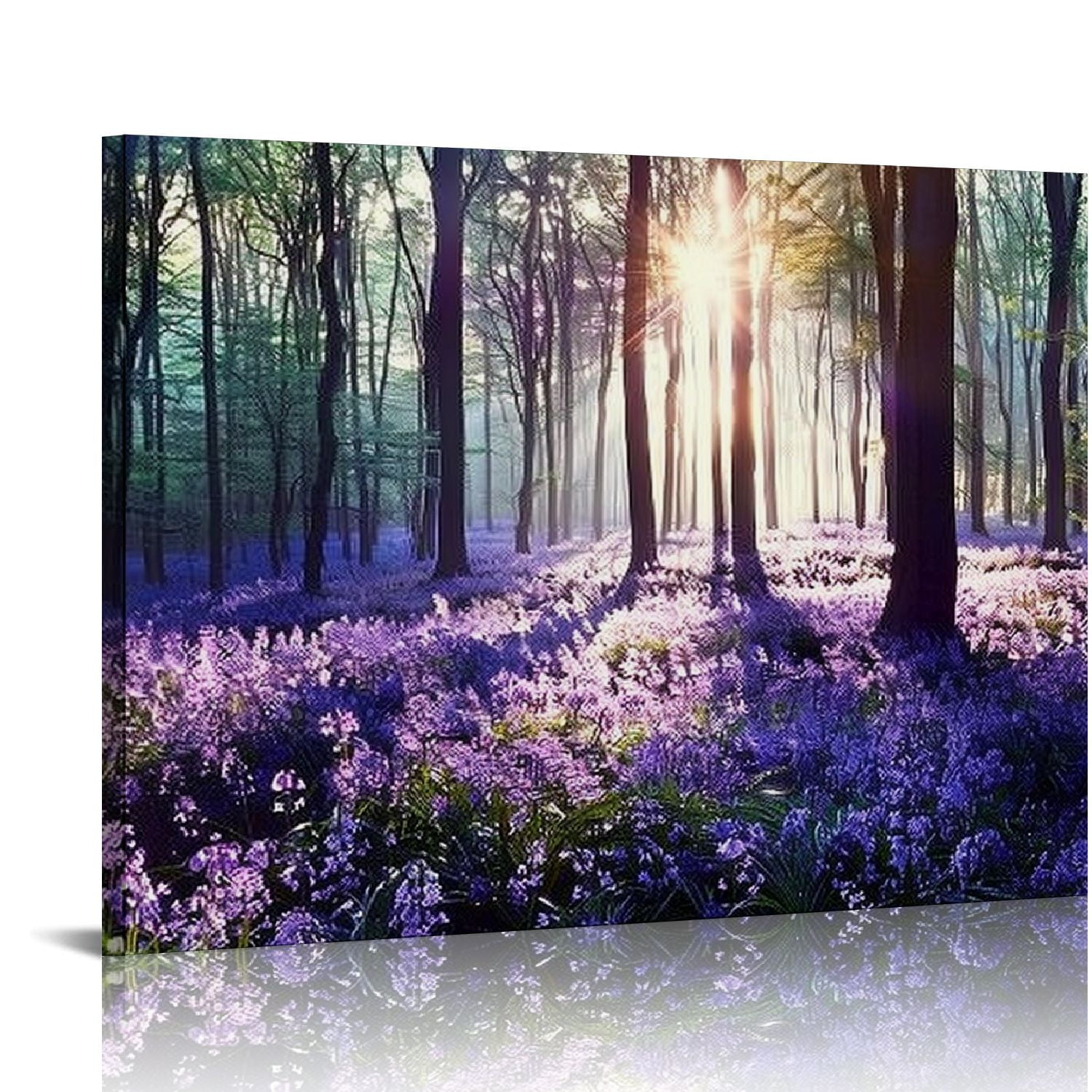 Shiartex Canvas Wall Art Sunshine in Forests with Purple Lavender ...