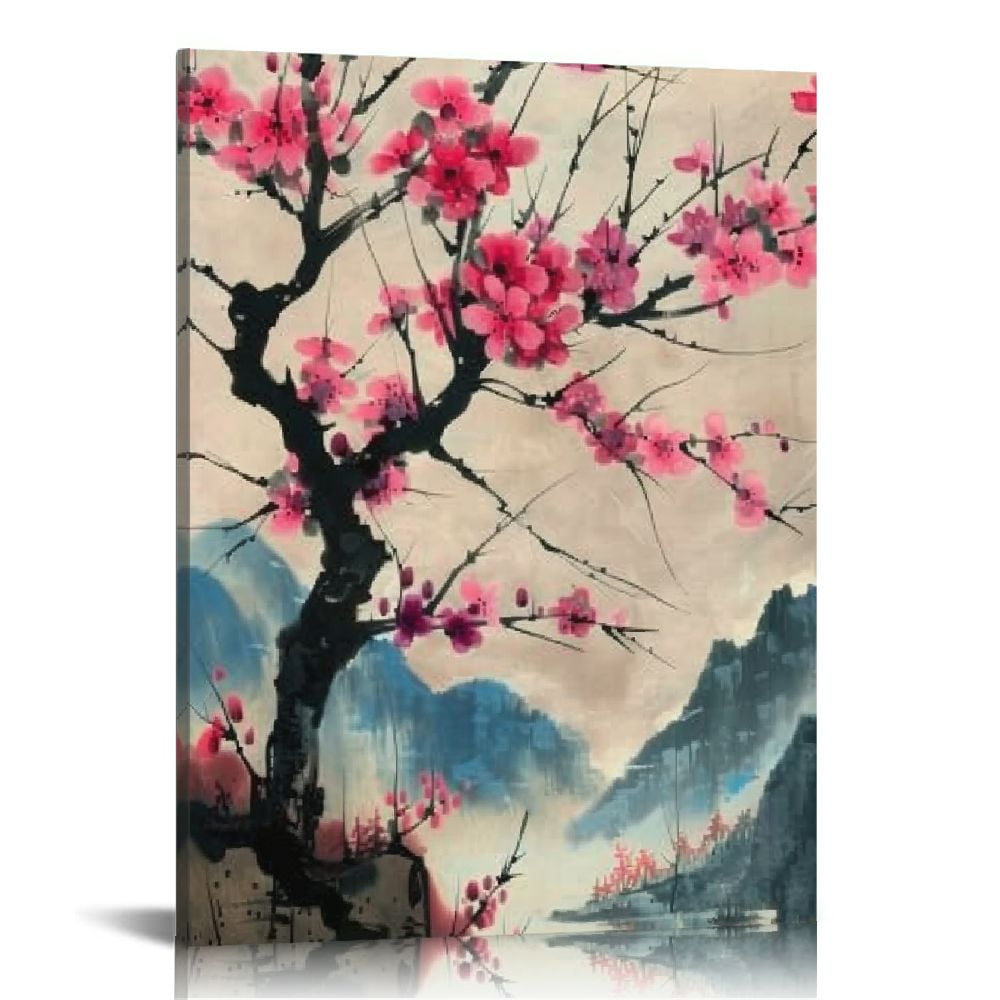 Shiartex Cherry Blossom Branch Print Traditional Japanese Sakura Poster ...