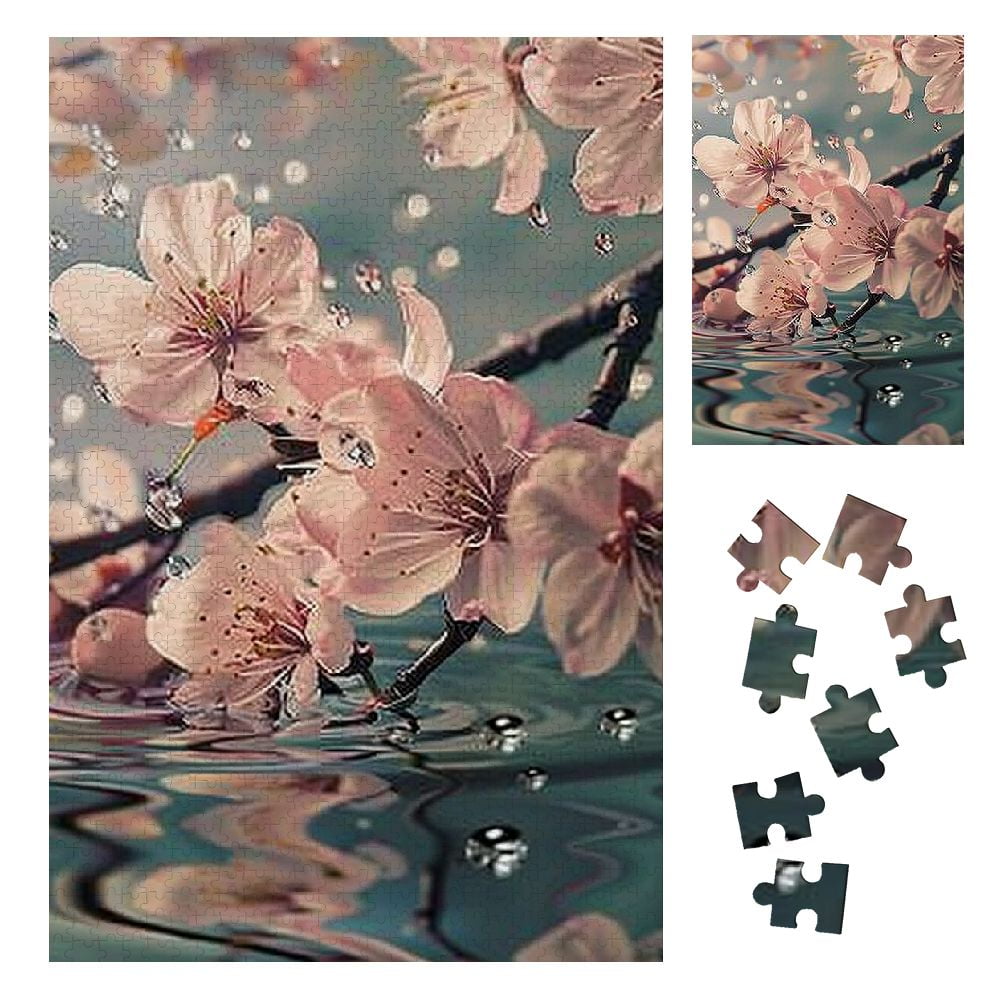 Shiartex Cherry Blossom Wooden Jigsaw Puzzle for Family Relaxation and ...