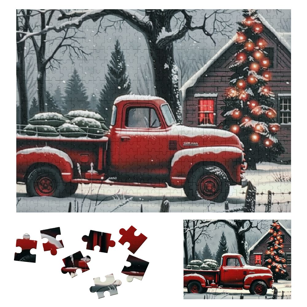 Shiartex Christmas Tree Snow Wooden Jigsaw Puzzle for Adults and Kids ...