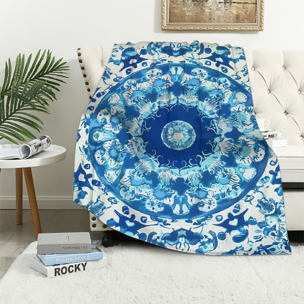 Shiartex Circular Design Throw Blanket for Bed Couch Chair All Seasons ...
