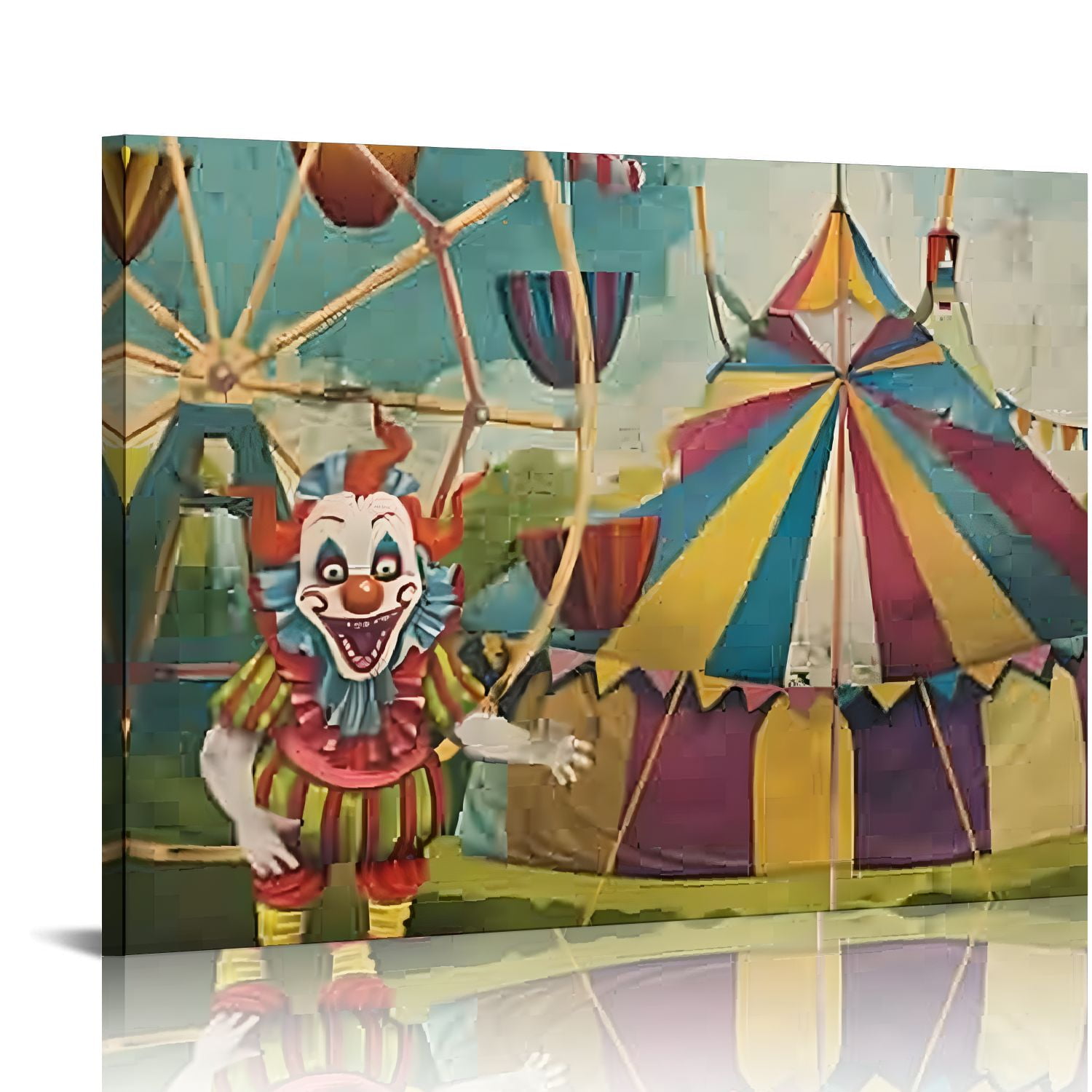 Shiartex Clown Circus Tent Ferris Wheel Canvas Wall Art Print Ready to ...