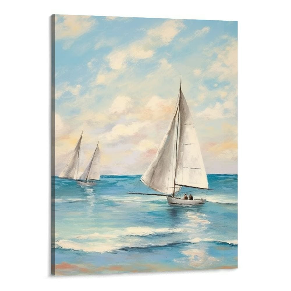 Shiartex Coastal Wall Art Sailing Boat Prints Ocean Pictures for ...