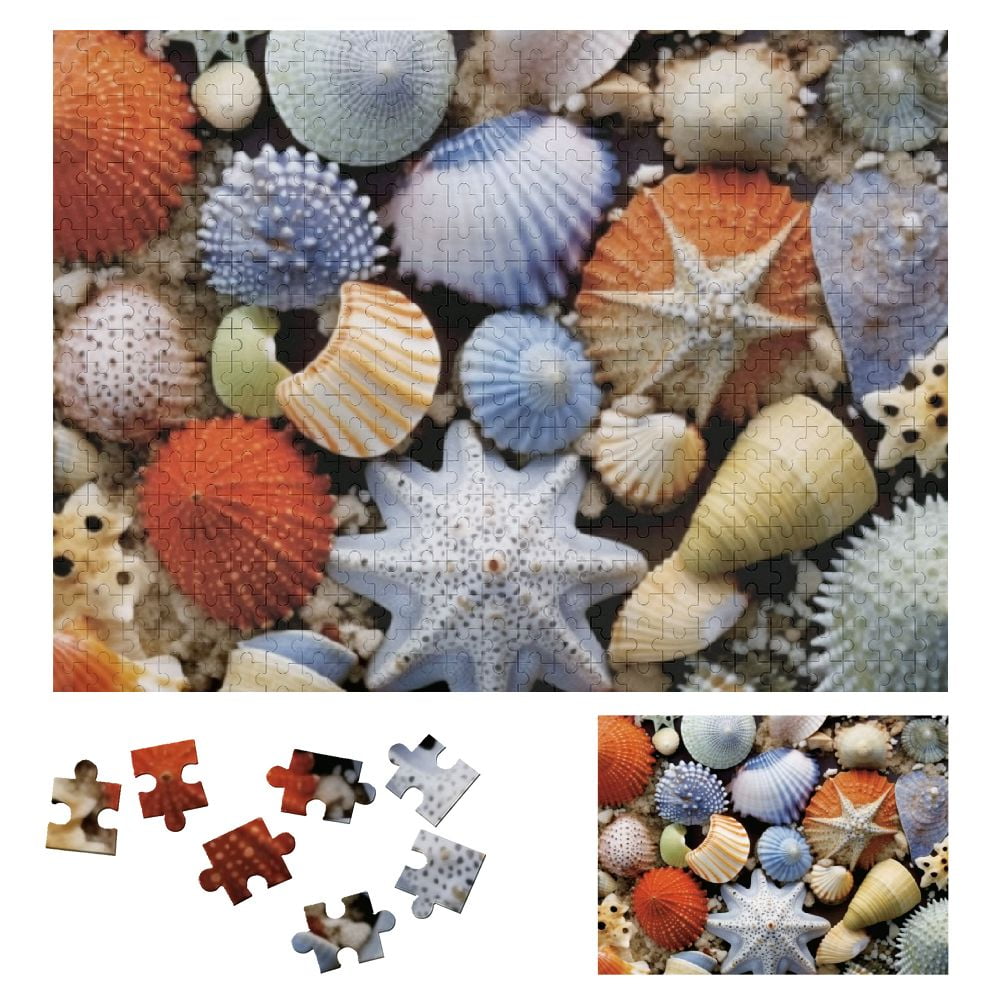 Shiartex Colorful Seashell Puzzle for Adult, Ocean Beach Puzzle for ...