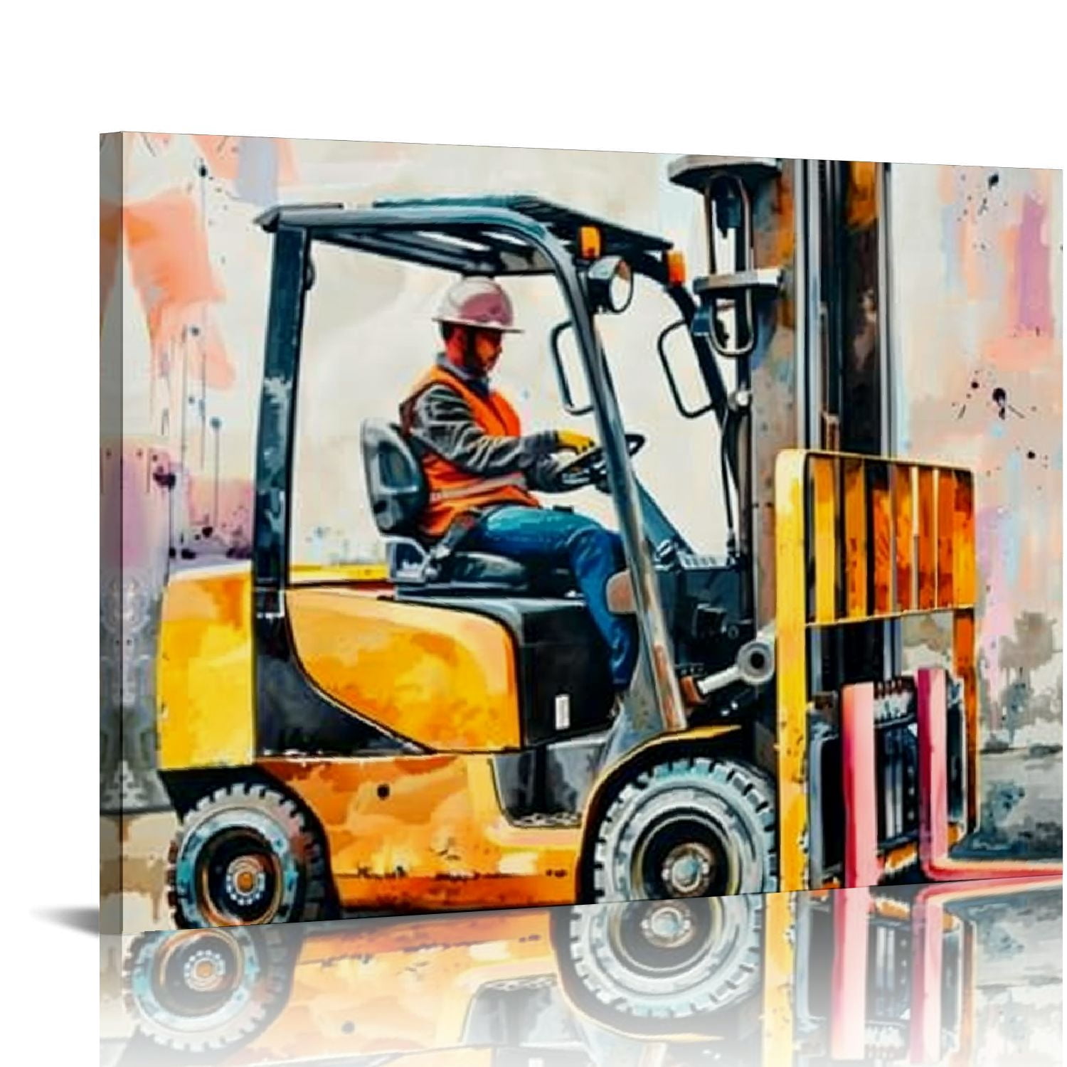 Shiartex Construction Room Decor for Boys - Dump Truck Tractor Wall Art ...