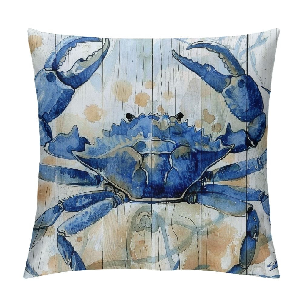 Shiartex Crab Throw Pillow Cover Ocean Life Pillow Cover Watercolor ...
