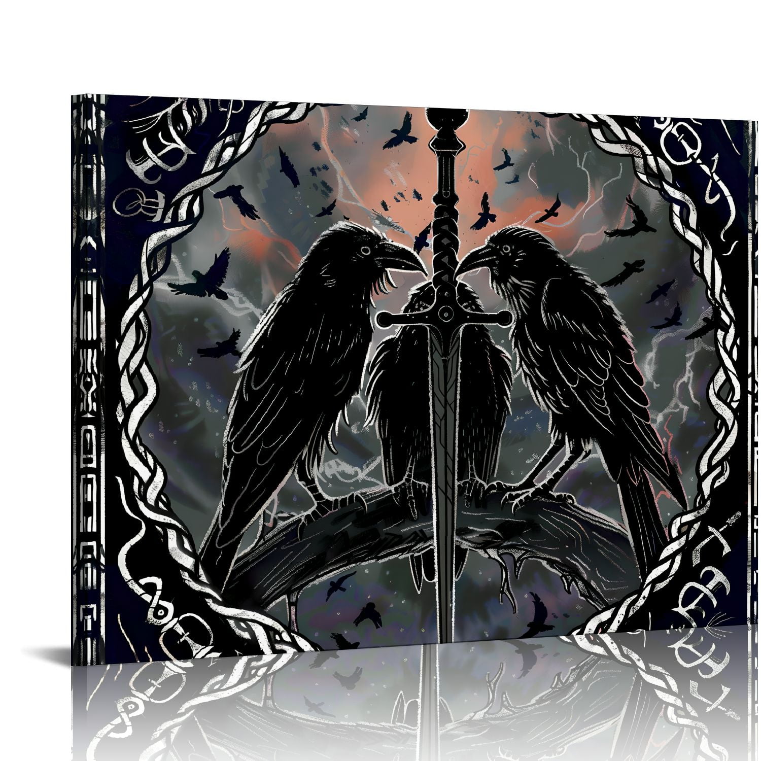 Shiartex Crows Sword Symbolism Canvas Wall Art Print Home Decor Living ...