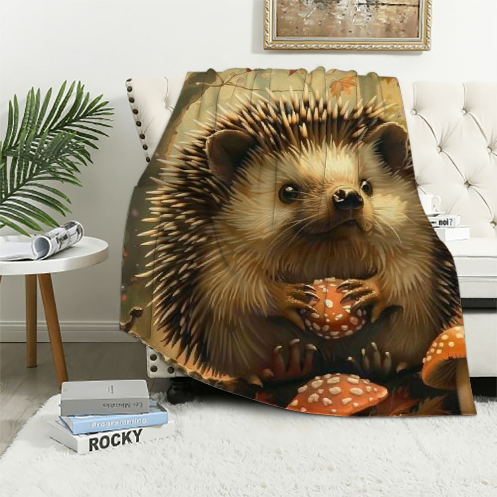 Shiartex Cute Hedgehog Blanket Gifts for Women Girls Kids Soft Warm ...