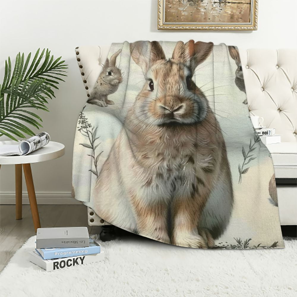 Shiartex Cute Rabbit Blanket Gifts for Women Girls Adults Soft Warm ...