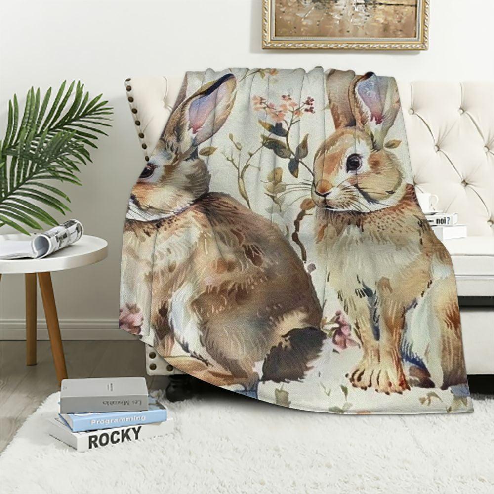 Shiartex Cute Rabbit Blanket Gifts for Women Girls Adults Soft Warm ...