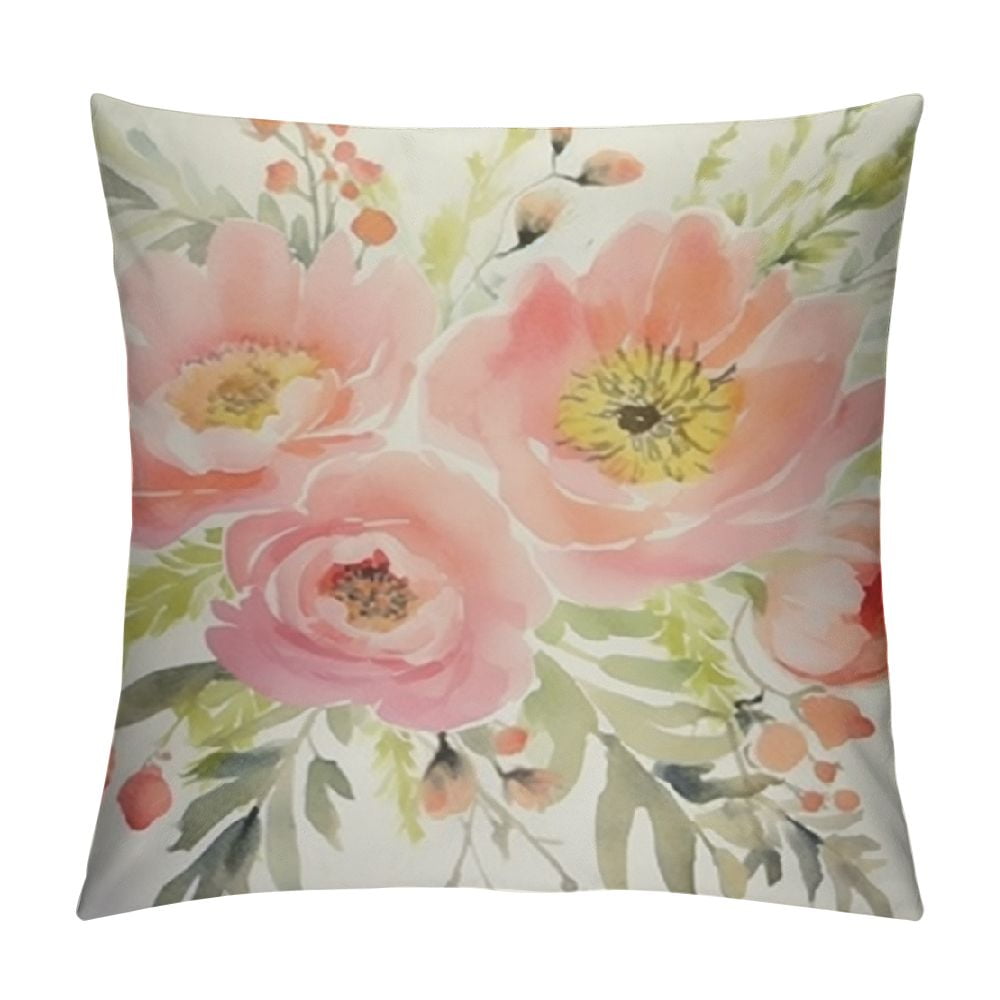 Shiartex Decorative Pillowcases Pink Blue and Green Peaches and Cream ...