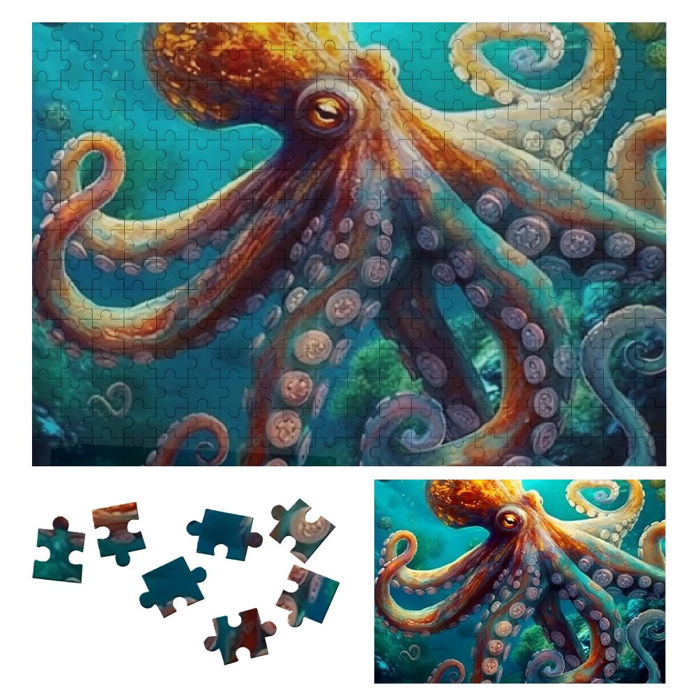 Shiartex Deep Blue Octopus Premium Jigsaw Puzzle for Adults - Best New ...