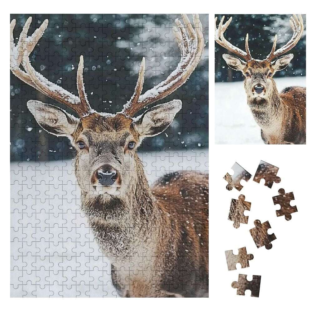 Shiartex Deer Antlers Snow Wooden Jigsaw Puzzle Challenging and ...