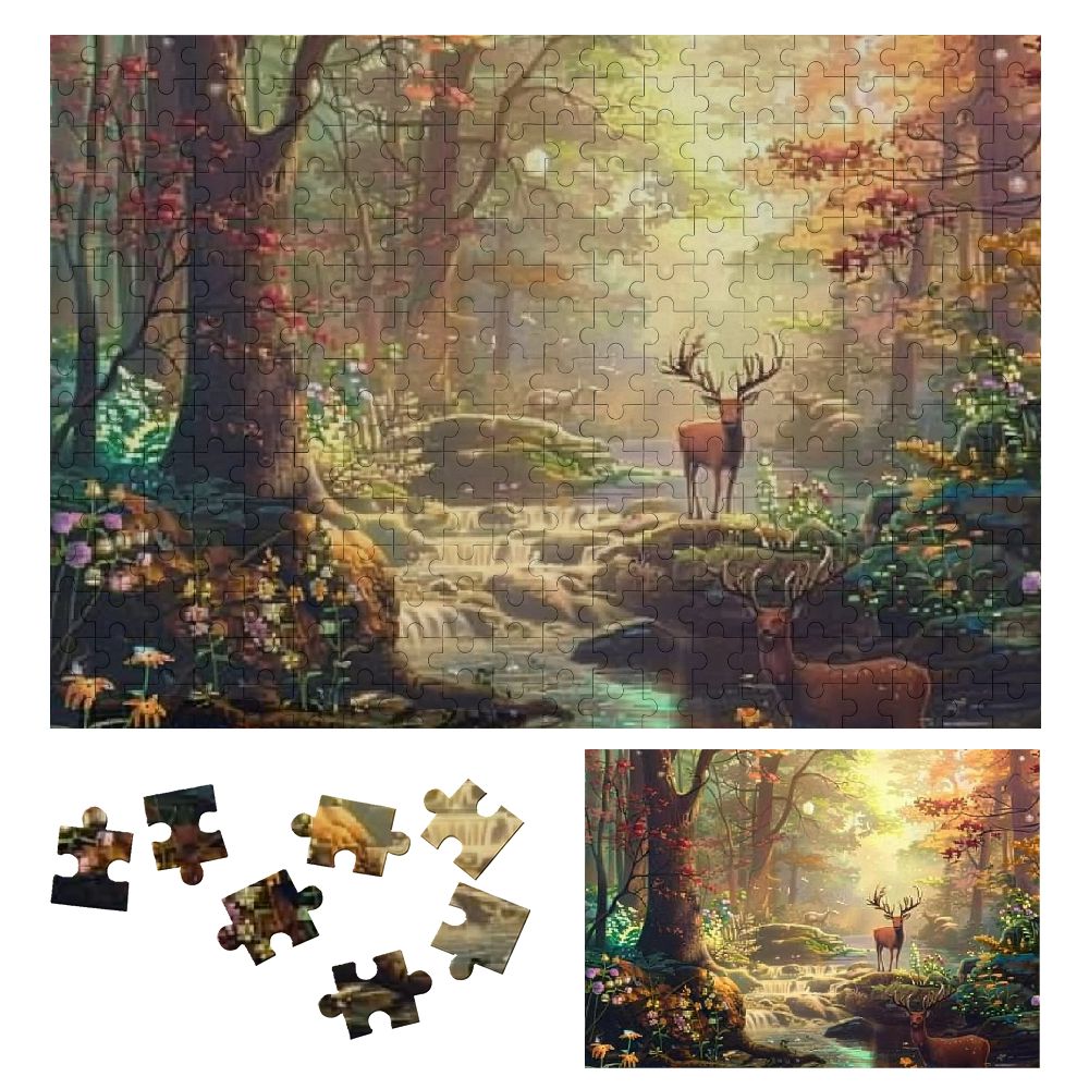 Shiartex Deer Print Wooden Jigsaw Puzzle for Adults and Kids - Gift for ...