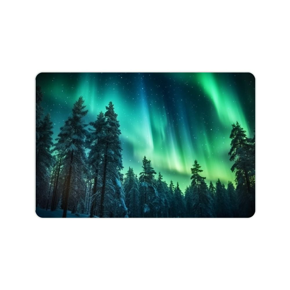 Shiartex Diatom Mud Mat Floor Mat Indoor Outdoor Aurora Borealis Trees ...