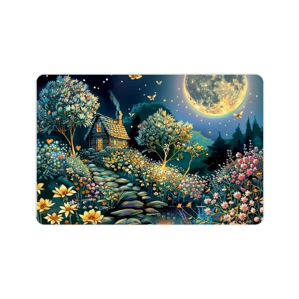 Shiartex Diatom Mud Mat Floor Mat Indoor Outdoor Flowers Moon House for ...