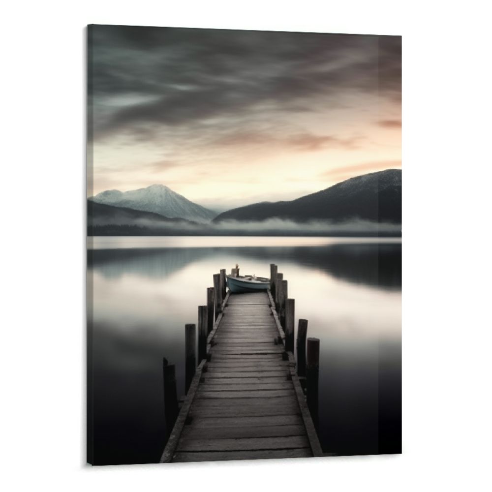 Shiartex Dock Picture Coastal Artwork Painting: Pier Boardwalk Wall Art ...
