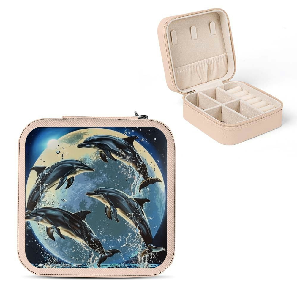 Shiartex Dolphins Moon Water Splashing Small Jewelry Boxes for Women ...