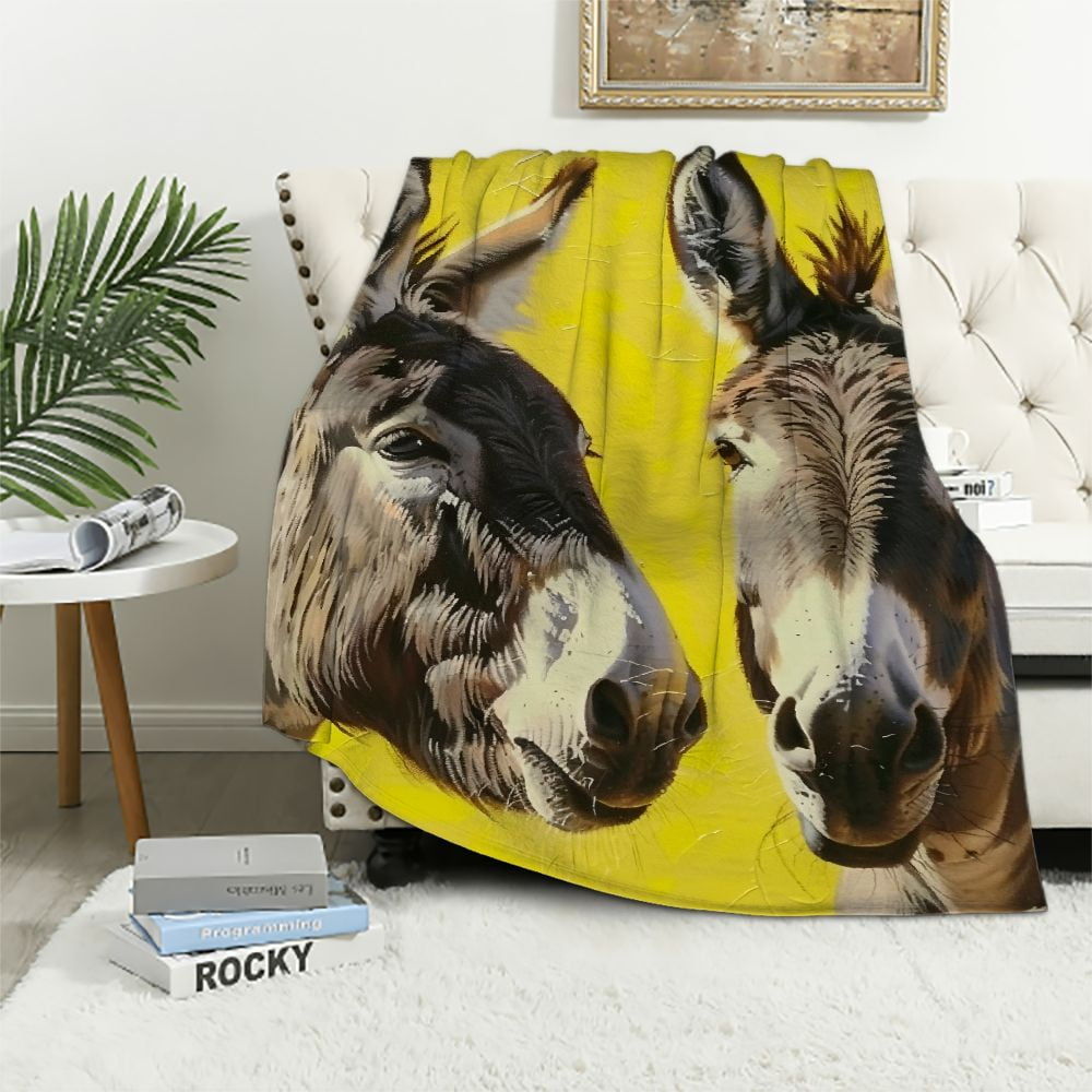 Shiartex Donkeys Blanket Cute Animals Blanket Soft Fuzzy Plush Throw ...
