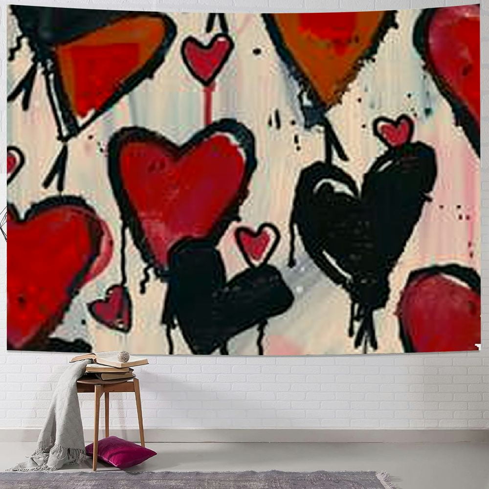 Shiartex Downtown Girl Tapestry,Aesthetic Heart Tapestry,Vintage Trendy ...