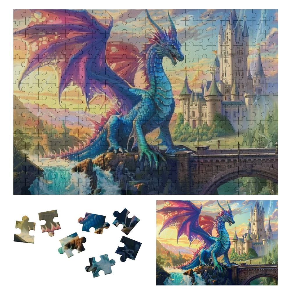 Shiartex Dragon Castle Waterfall Wooden Jigsaw Puzzle for Adults and ...