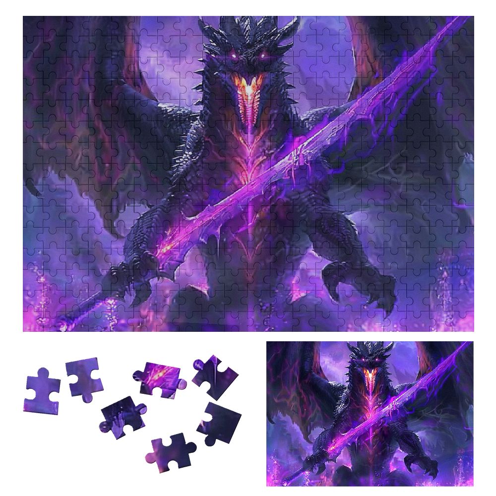 Shiartex Dragon Sword Purple Wooden Jigsaw Puzzle, Impossible Hard ...