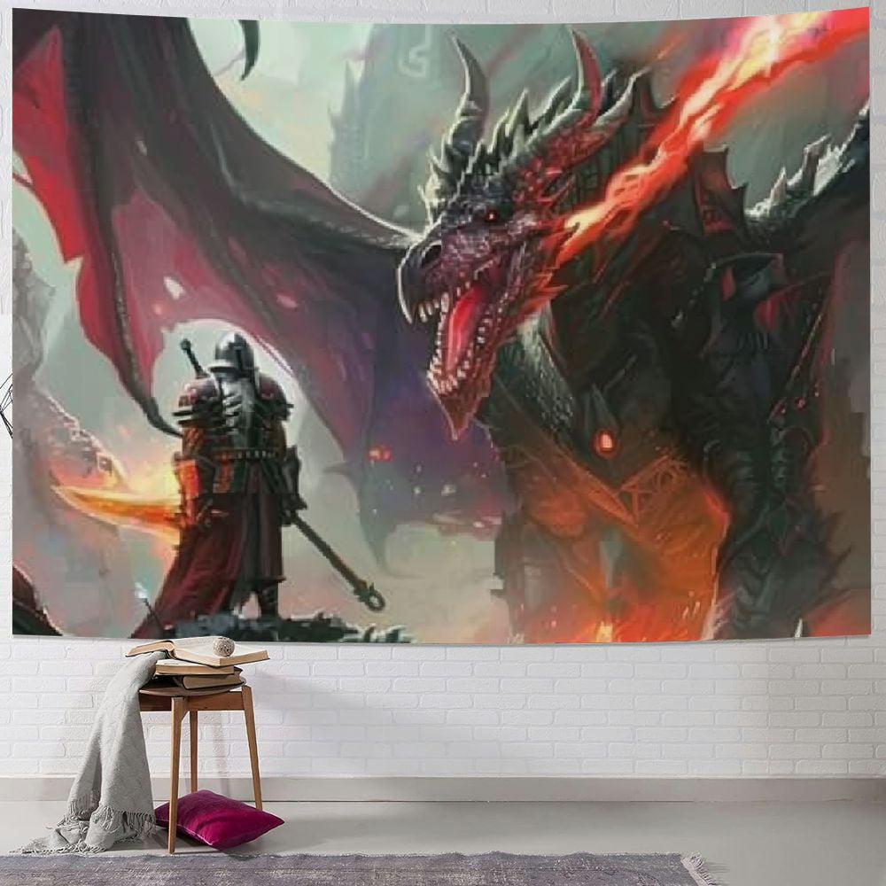 Shiartex Dragon Tapestry, Fantasy World Animals Tapestry Wall Hanging ...