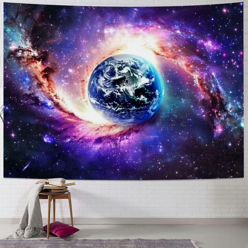 Shiartex Earth Galaxy Tapestry Planet Universe Starry Sky Tapestry Wall ...