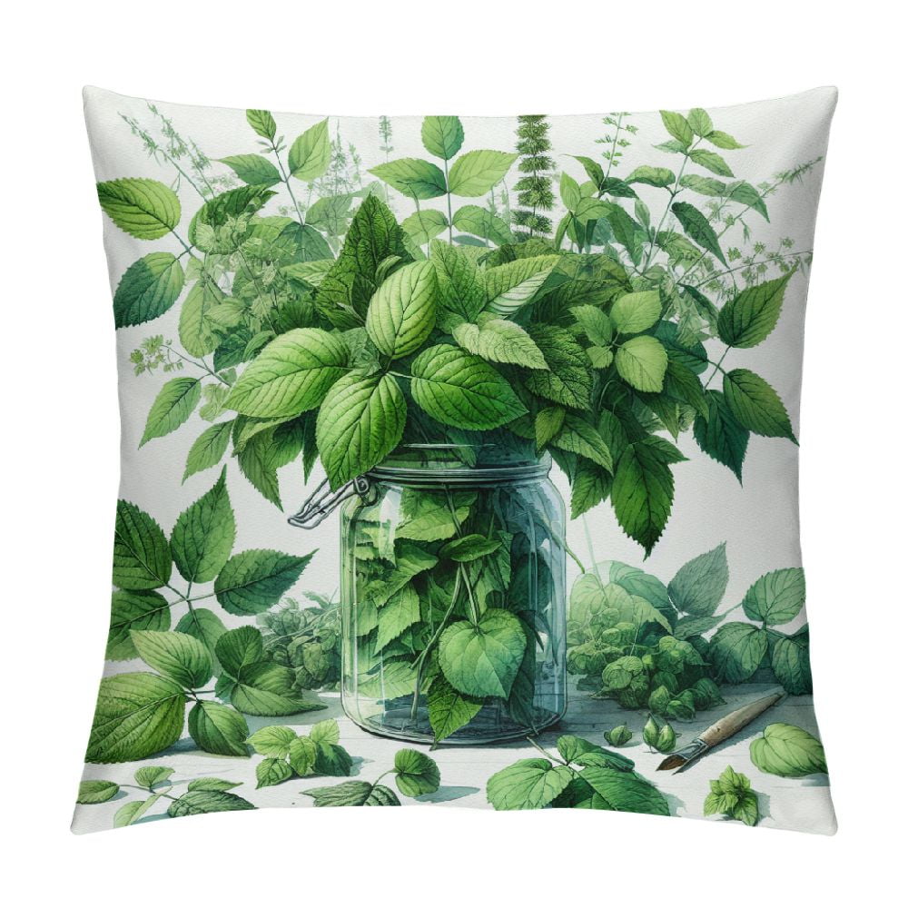 Shiartex Eucalyptus Leaves Greenery Grey Pillow Covers Bless This Home ...
