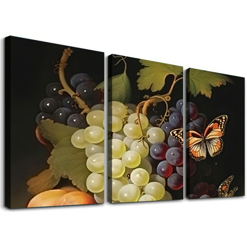 Shiartex Fall Decor Fruits Wall Art Canvas 3 Piece Set 12x16x3pcs ...