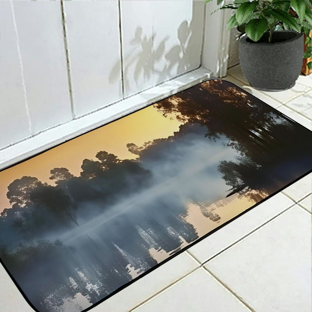 Shiartex Fall Decor Lake Scenery Floor Mat for Home Entrance Yard Patio ...