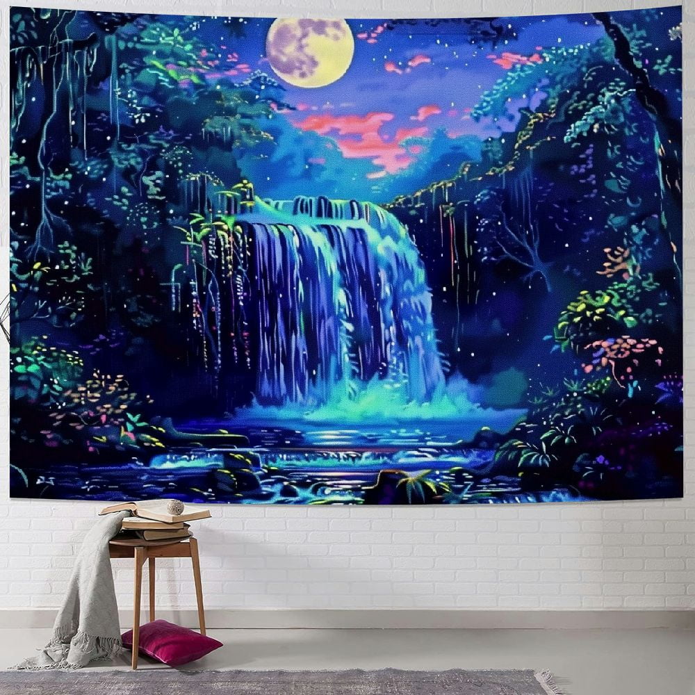 Shiartex Fantasy Forest Tapestry Waterfall Tapestry Trippy Aesthetic ...