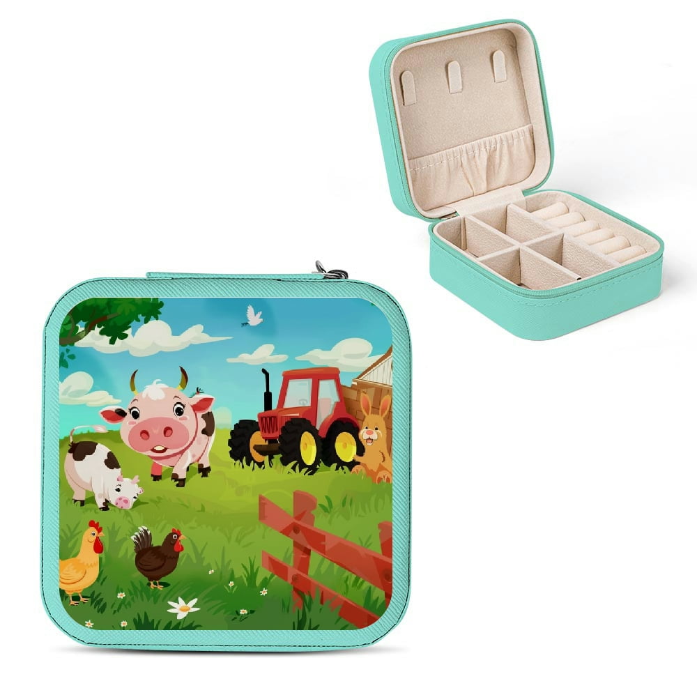 Shiartex Farm Animals Tractor Chicken Cow Jewelry Box for Necklace Ring ...