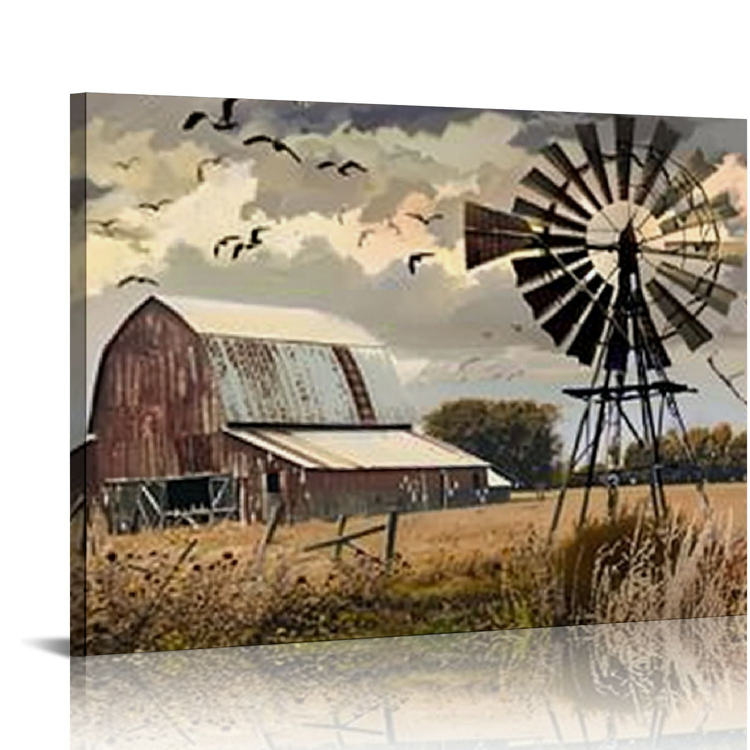 Shiartex Farmhouse Wall Art - Old Barn&Truck Canvas Pictures Wall Art ...