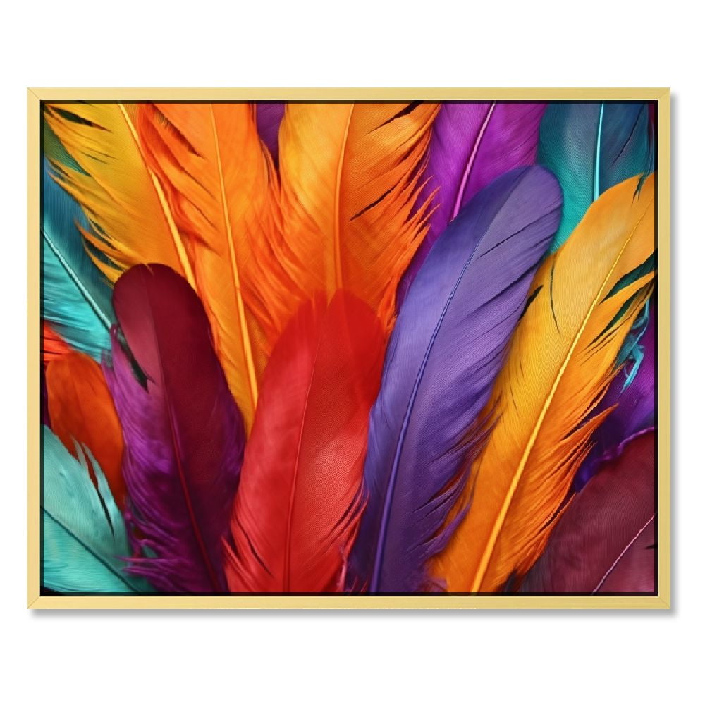 Shiartex Feather Canvas Wall Art for Living Room Bedroom Colorful ...