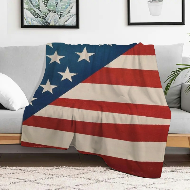 Shiartex Flag Stars American Fuzzy Fluffy Soft Cozy Blanket 50x60in ...