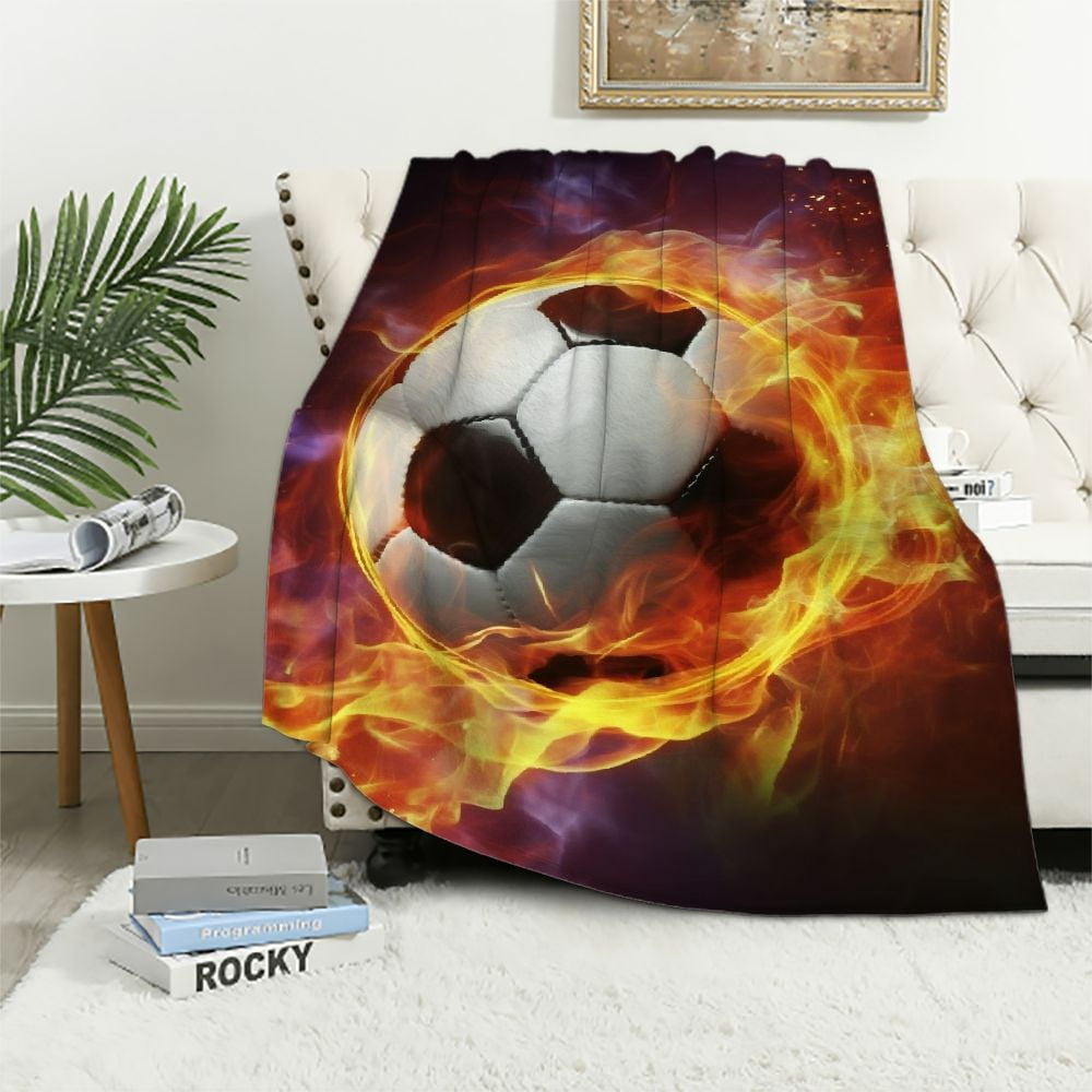 Shiartex Flame Fire Digital Rendering Print Throw Blanket Flannel ...