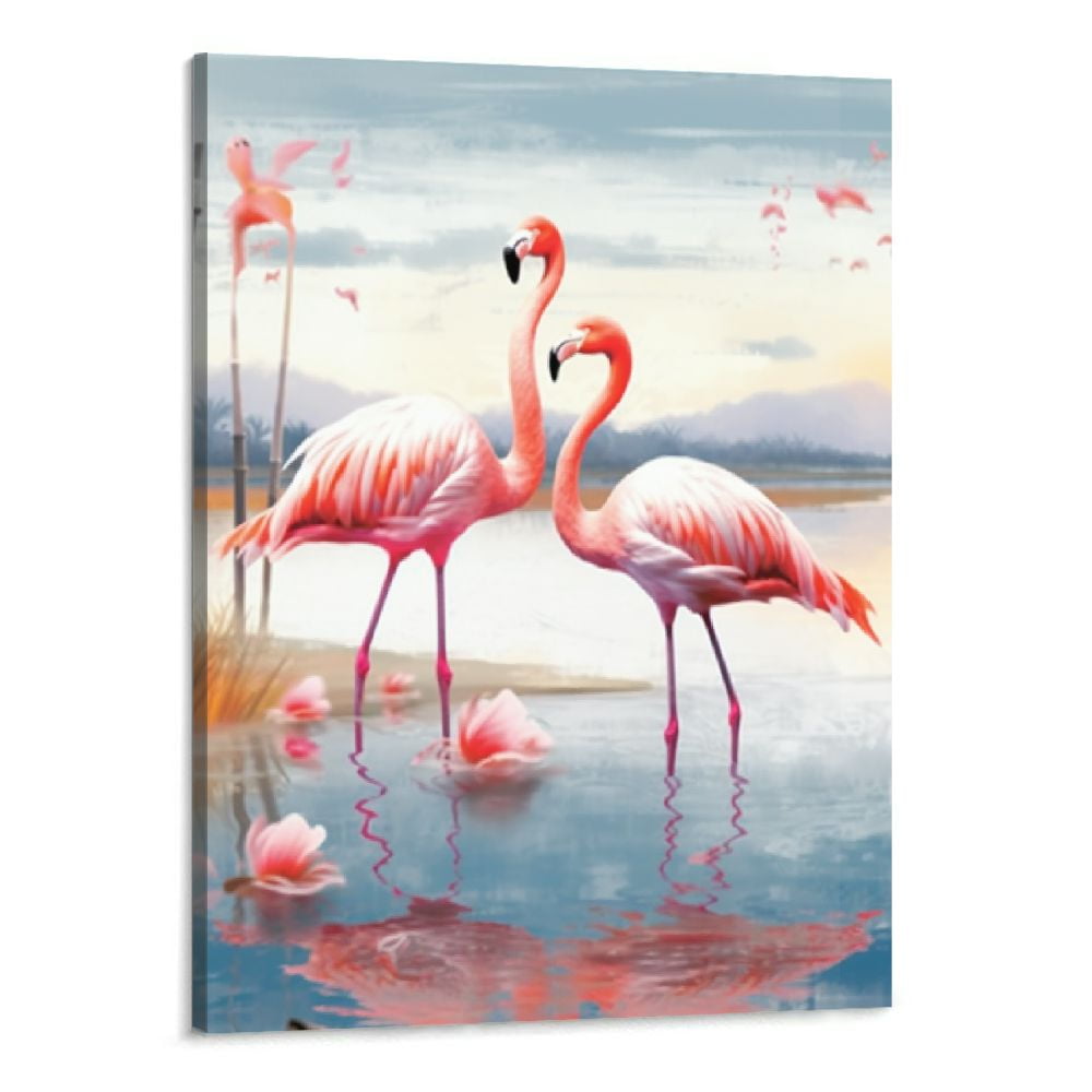 Shiartex Flamingo Wall Art Pink Birds Pictures Canvas Prints Wildlife ...