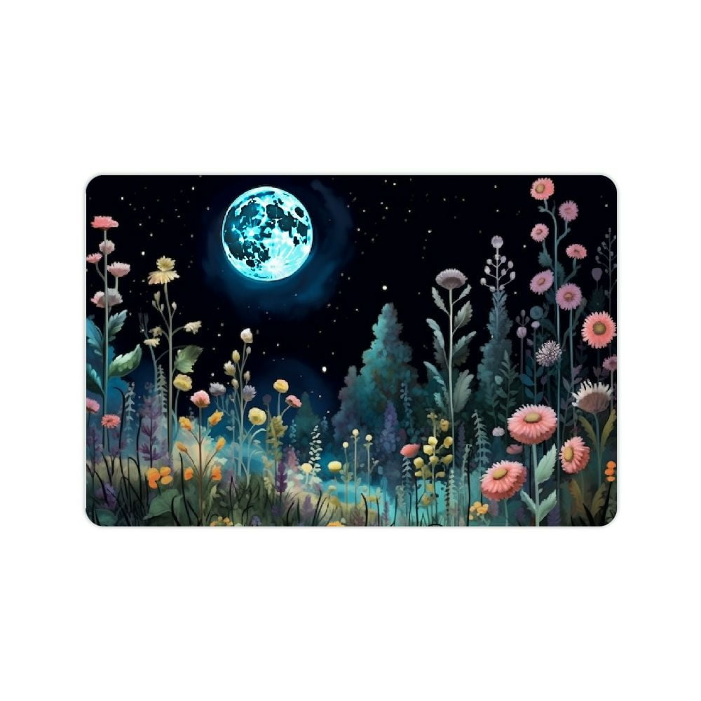 Shiartex Floor Mat Rug Flowers Full Moon Fantasy Art Home Entrance ...