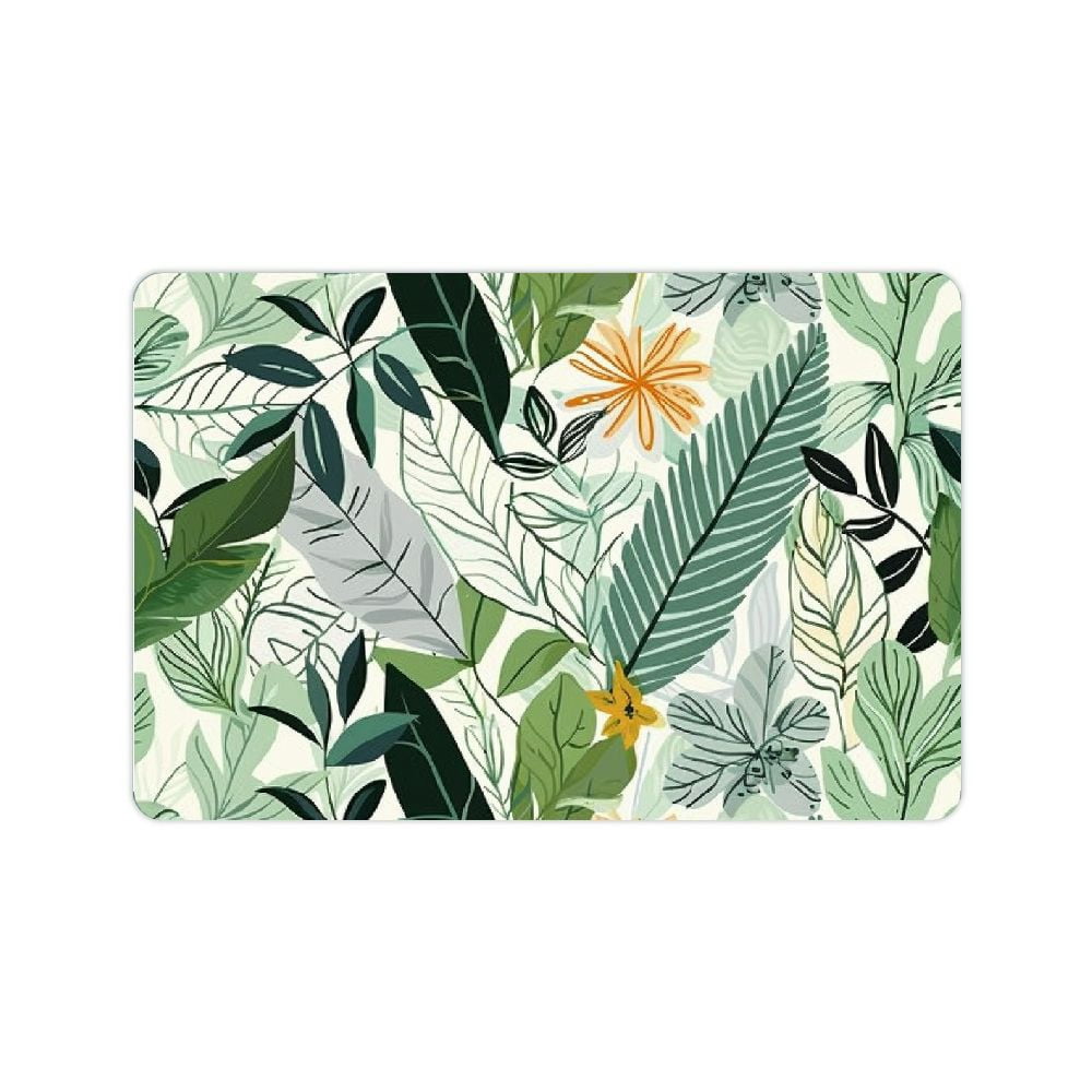 Shiartex Floor Mat Rug Leaves Flowers Pattern for Home Entrance Outside ...