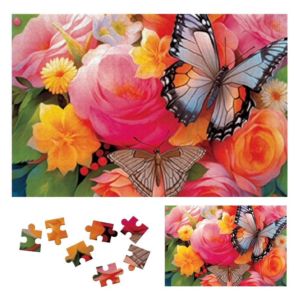 Shiartex Flower Butterfly Plant Puzzles for Adults, Colorful Nature ...