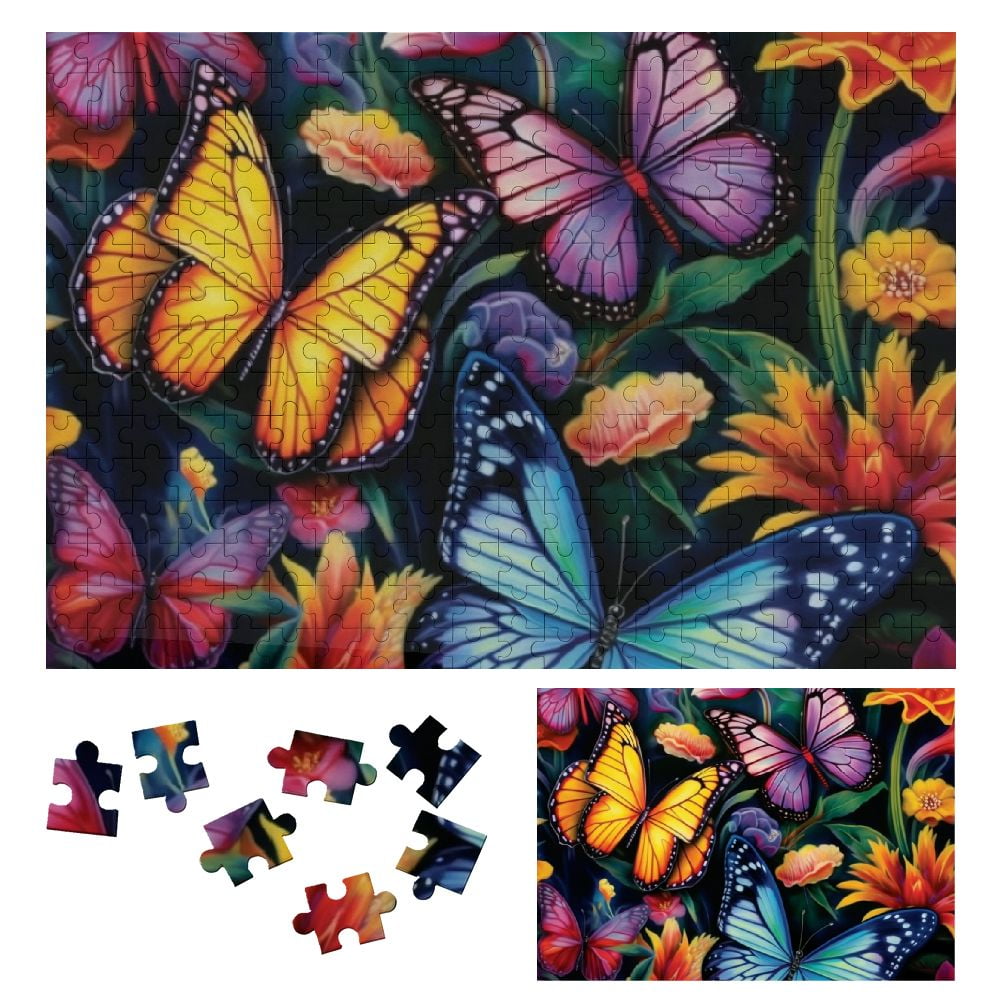 Shiartex Flower Butterfly Puzzle for Adults, Spring Garden Plant Jigsaw ...