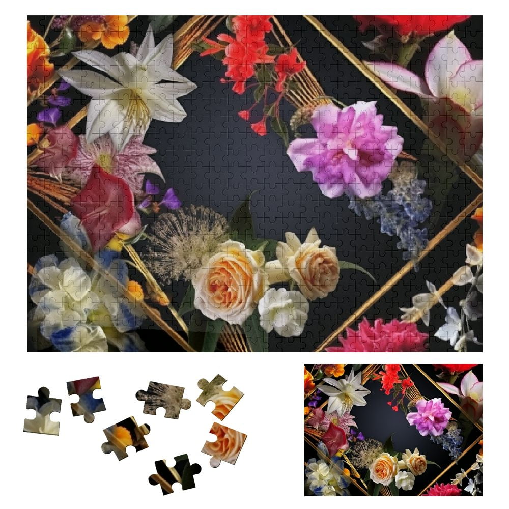 Shiartex Flower Power Puzzle for Adults - Flowers Jigsaw Puzzle Collage ...