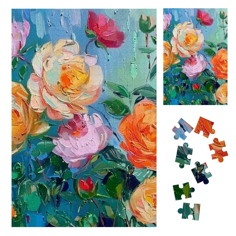 Shiartex Flower Puzzles for Adults, Beautiful Rose Art Puzzles, Floral ...