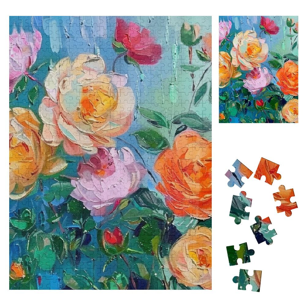 Shiartex Flower Puzzles for Adults, Beautiful Rose Art Puzzles, Floral ...