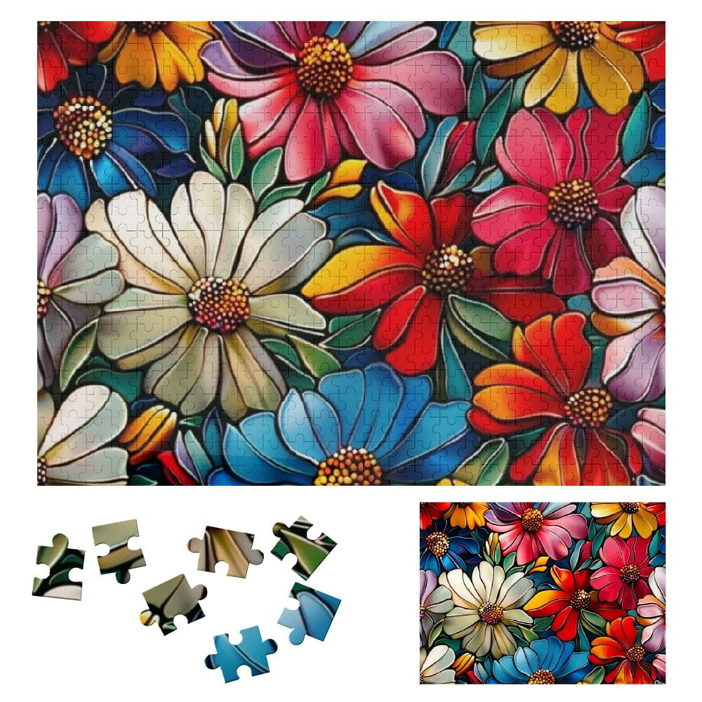 Shiartex Flower Puzzles for Adults, Colorful Floral Garden Jigsaw ...