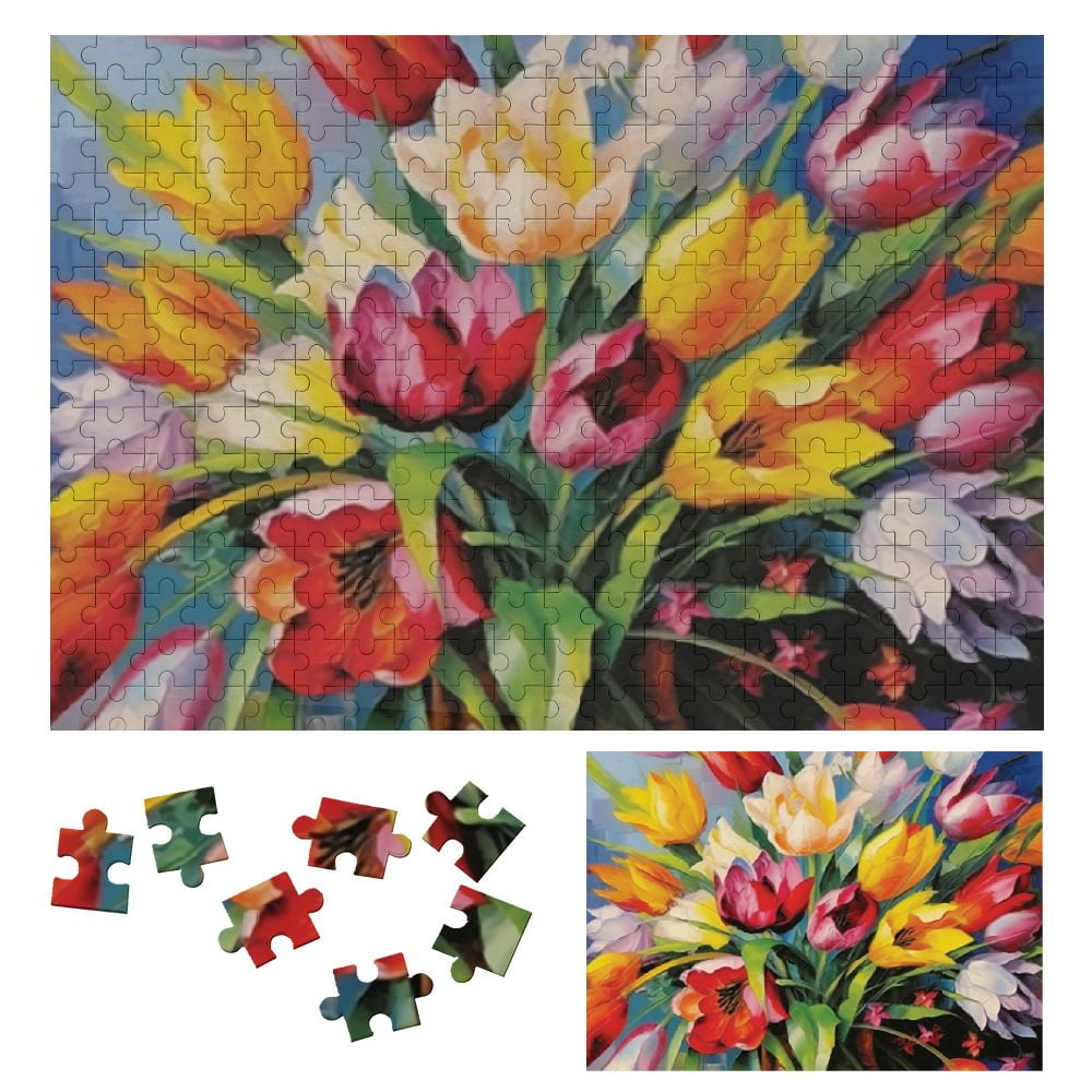 Shiartex Flower Puzzles for Adults, Colorful Tulip Flower Puzzle, Oil ...